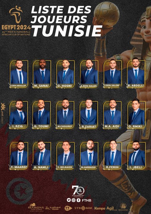 Handball : Liste des joueurs de la sélection tunisienne convoqués pour la Coupe d'Afrique des ...